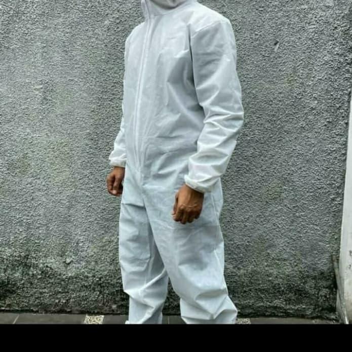 Jual baju apd hazmat (anti corona) kain spun bound waterproof gramasi ...