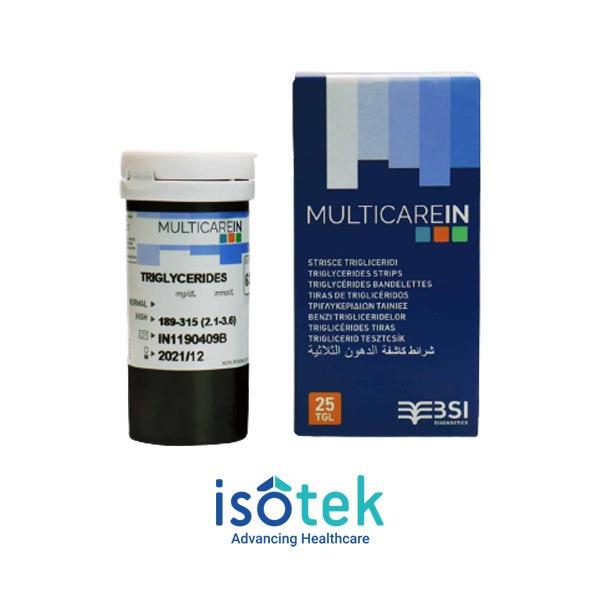 Jual Strip Tes Alat Ukur Trigliserida MULTICAREIN isi 25 pcs/box dari ...
