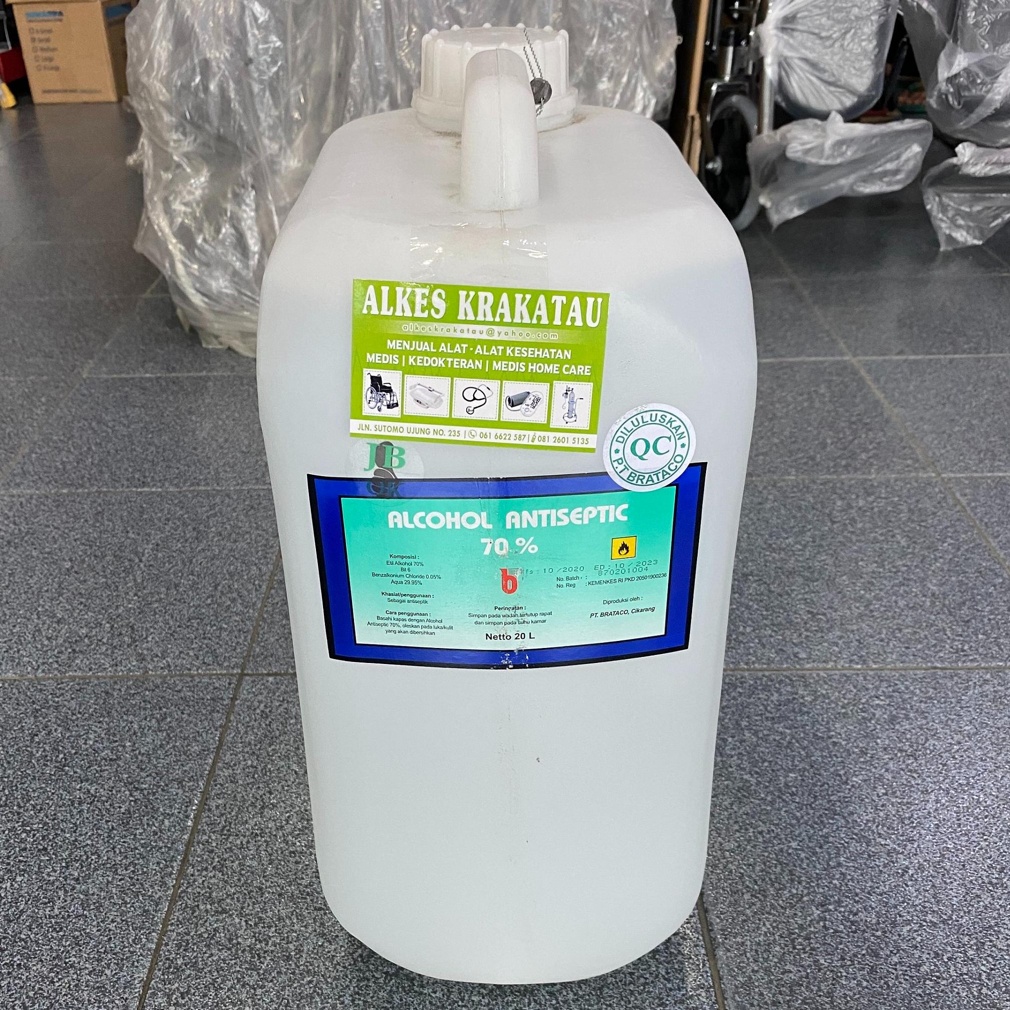 Jual Alkohol Antiseptic BRATACO 70% ISI 20 liter/ alkohol antiseptic ...